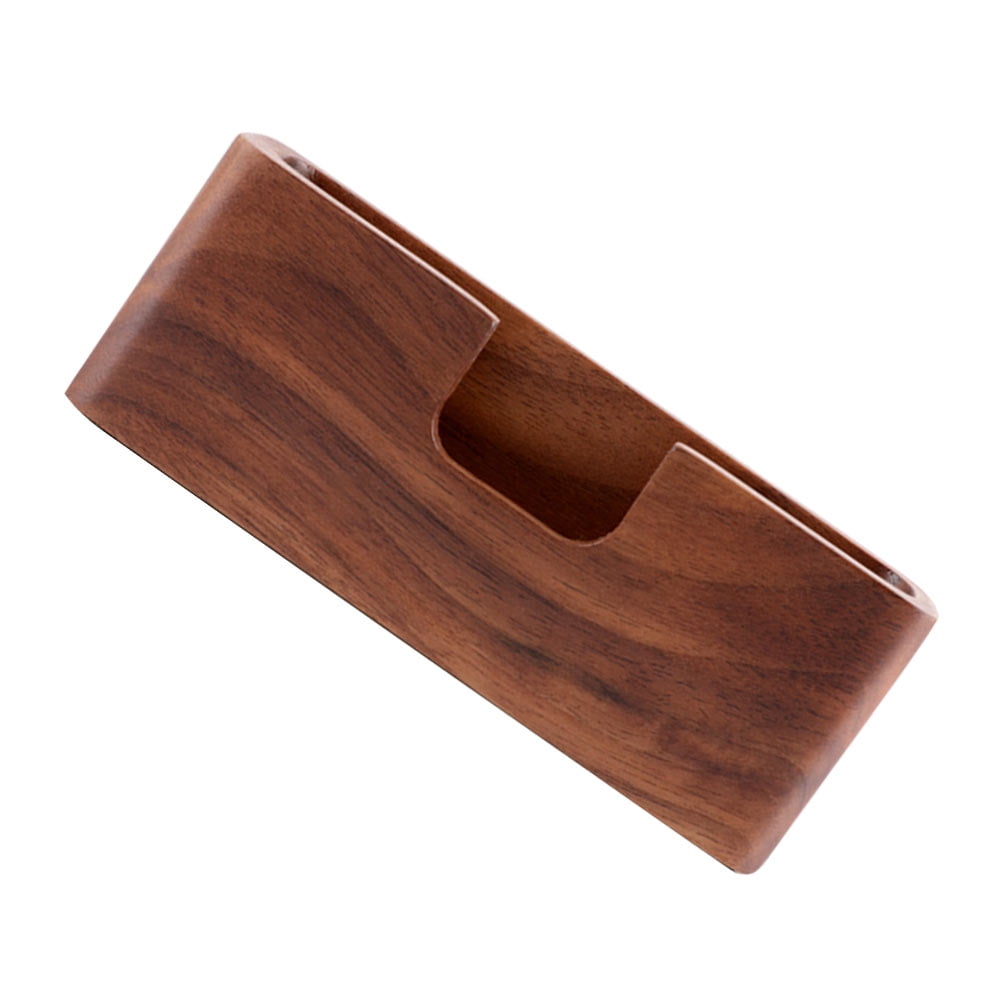 Wooden Business Card Case Office Desk Cards Holder Black Walnut Gift ...