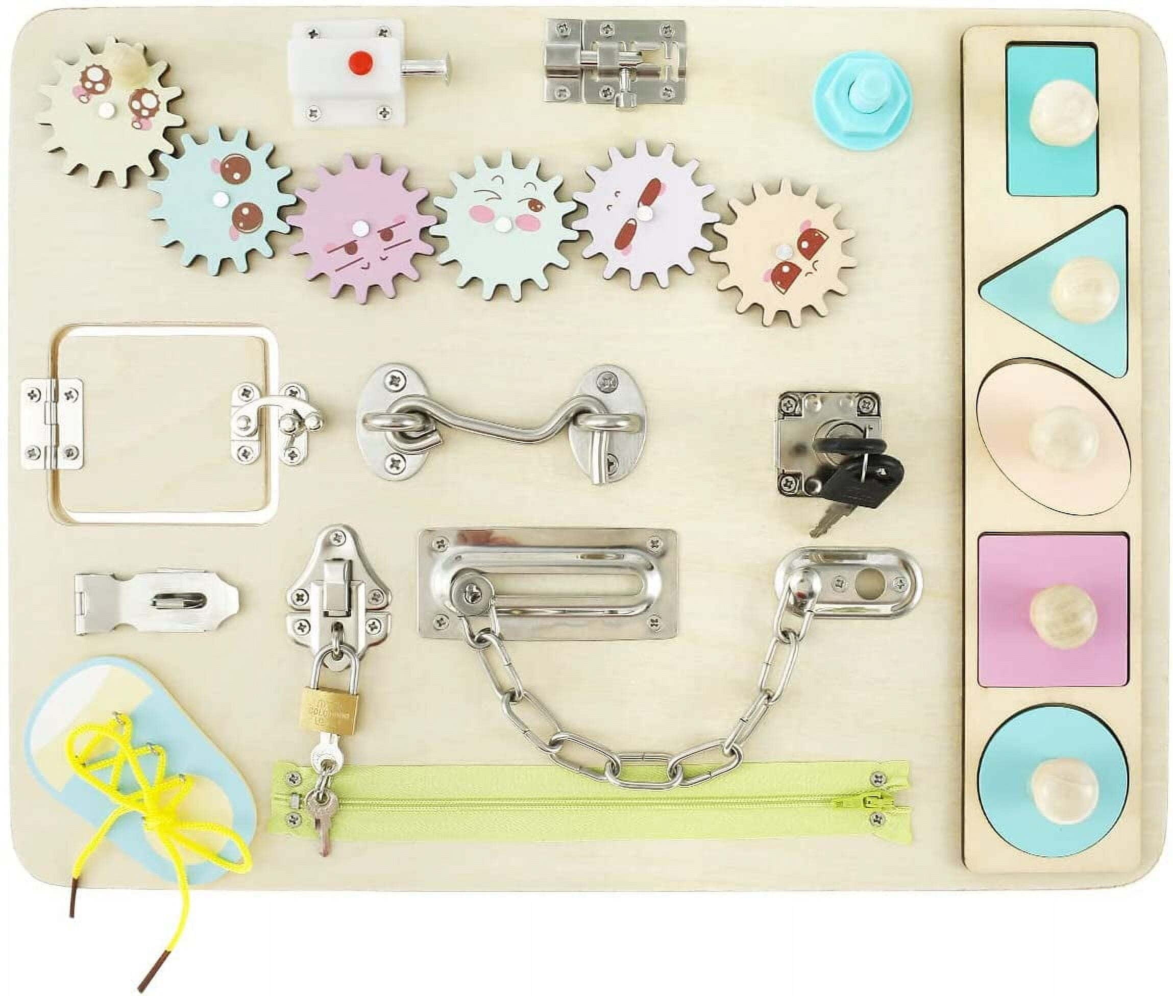 Wooden Busy Board for Toddlers Montessori Sensory Toy Toddler Sensory ...