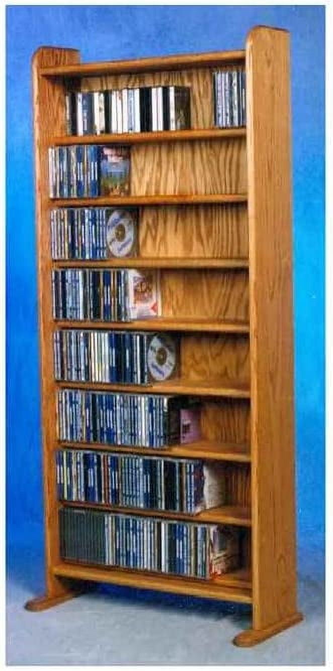Wooden CD Storage Rack with Honey Oak Finish - Holds Up to 495 CDs ...