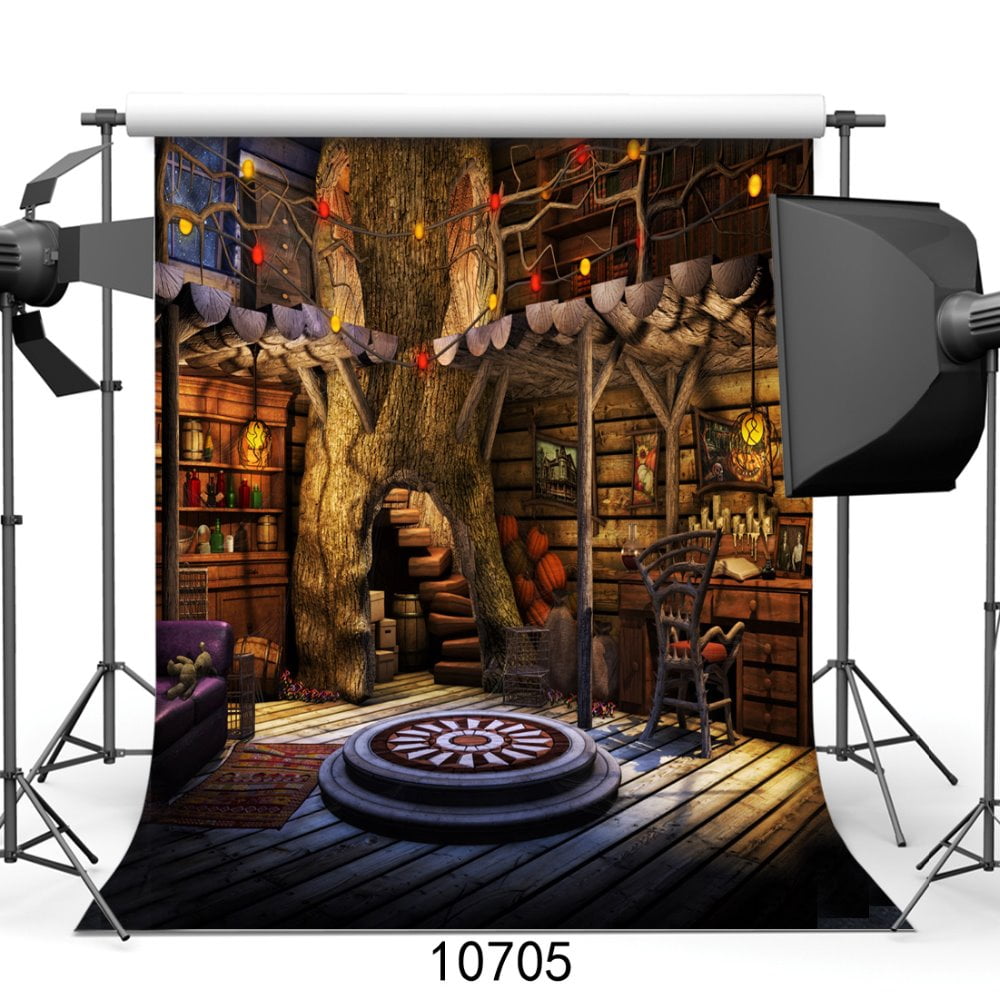 Wooden Cabin Evil Pumpkins Photographic Background Color r For ...