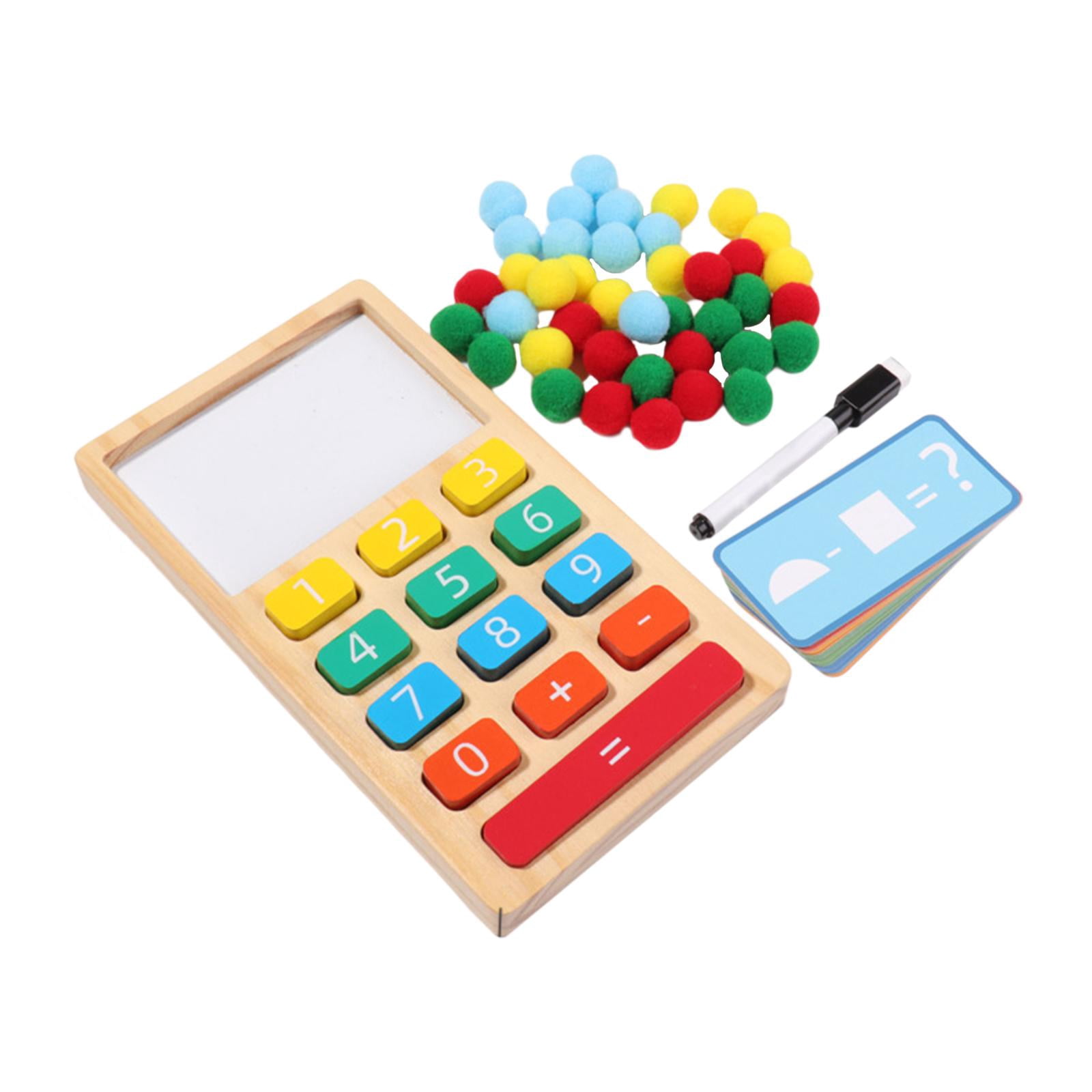 Wooden Calculator Addition Subtraction Counting Ball Toy for ...
