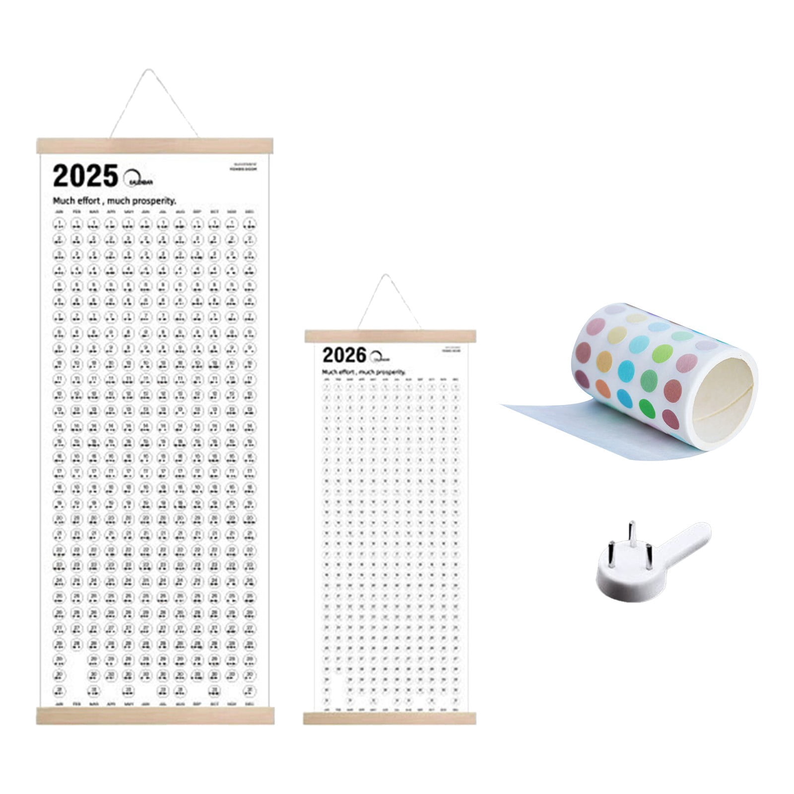 Wooden Calendar 2025 Style Calendar Self Discipline Punch Card Schedule ...