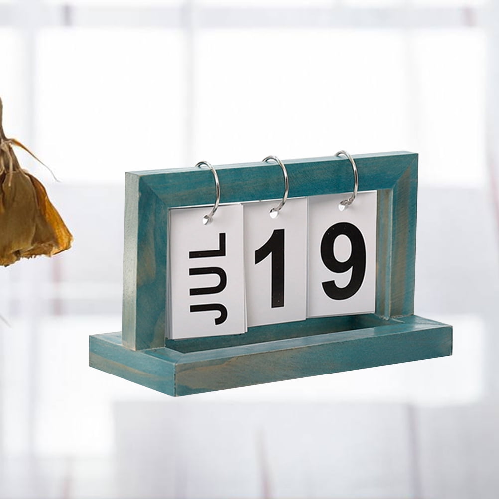 Wooden Calendar, Brief Wooden Page Turning Calendar Creative Calendar ...