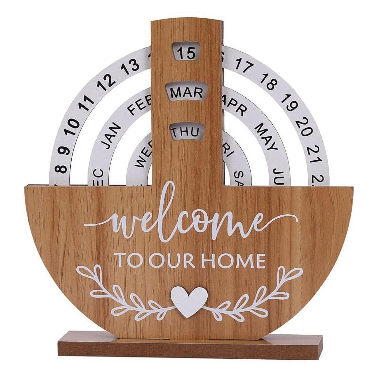 Wooden Calendar Home Porch Decoration Office Desktop Decoration Manual ...