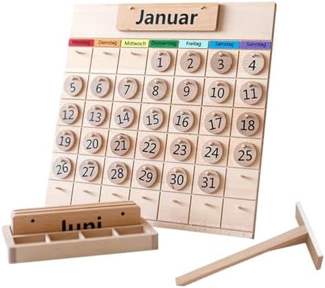 Wooden Calendar for Kids, Classroom Calendar for Kids to Learn Seasons ...