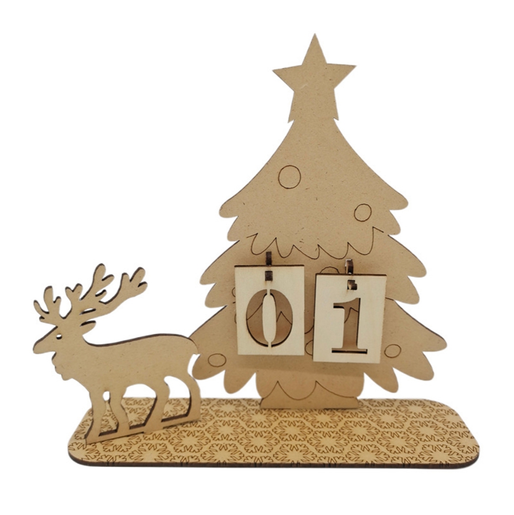 Wooden Calendar Set Giraffes and Santa Claus Christmas decorations ...