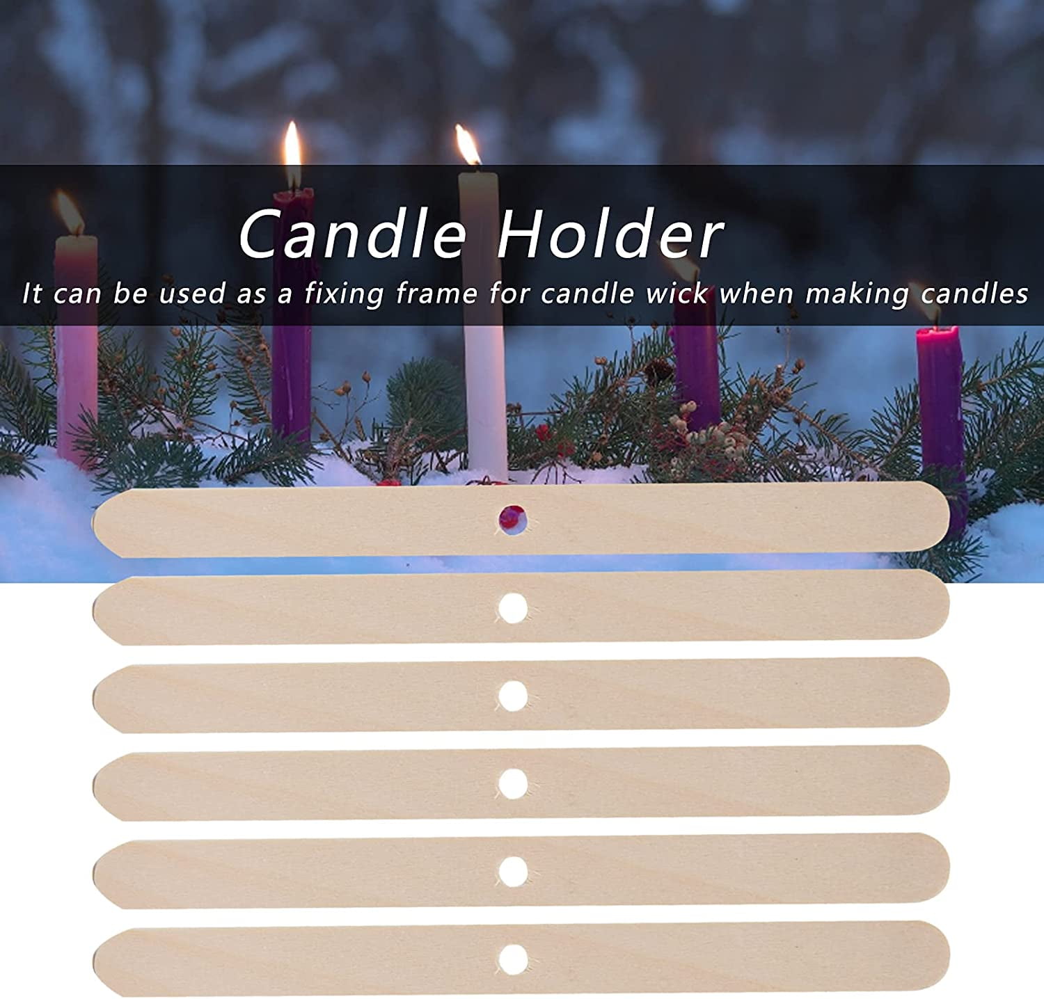 Wooden Candle Wick Holder, Candle Accessories Candle Wick Holder Birch ...