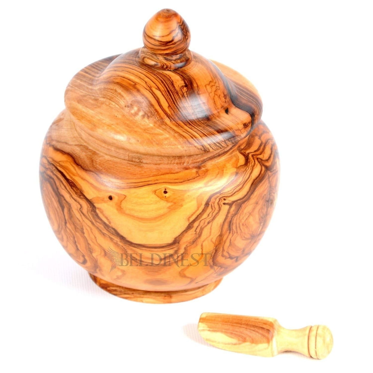 Wooden Canister Set: Olive Wood Kitchen Canisters Shaped Acorn ...