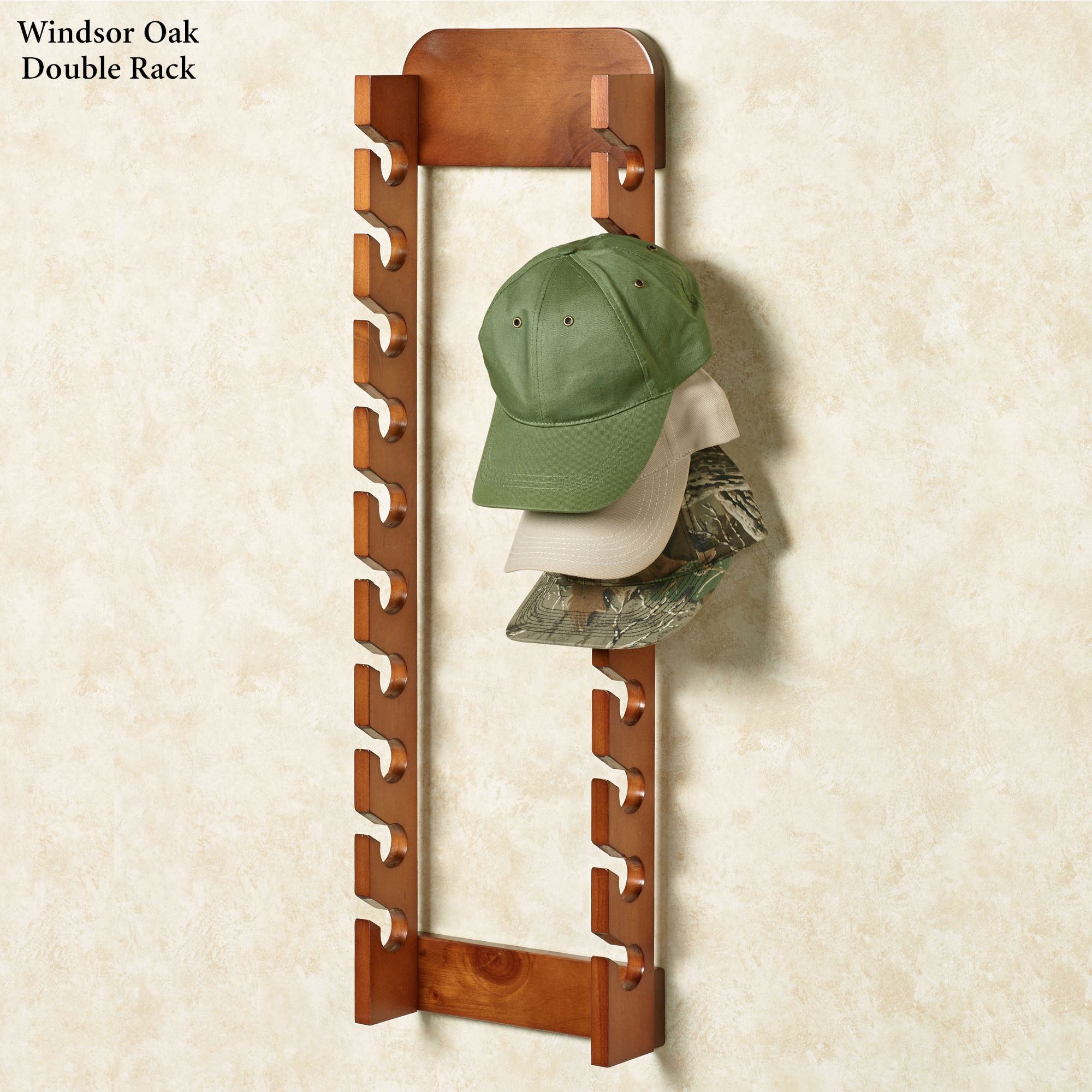 Handcrafted Wooden Cap Rack, Windsor Oak Double 20 Slots - Walmart.com