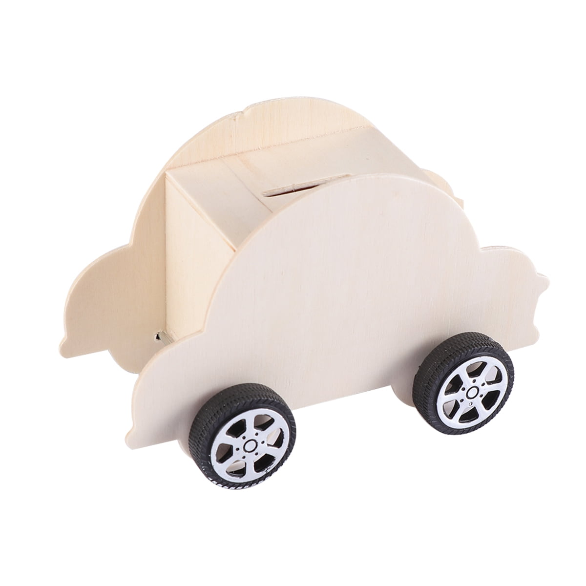 Wooden Car Shaped Piggy Bank Money Saving Box Creative Coin Bank DIY ...