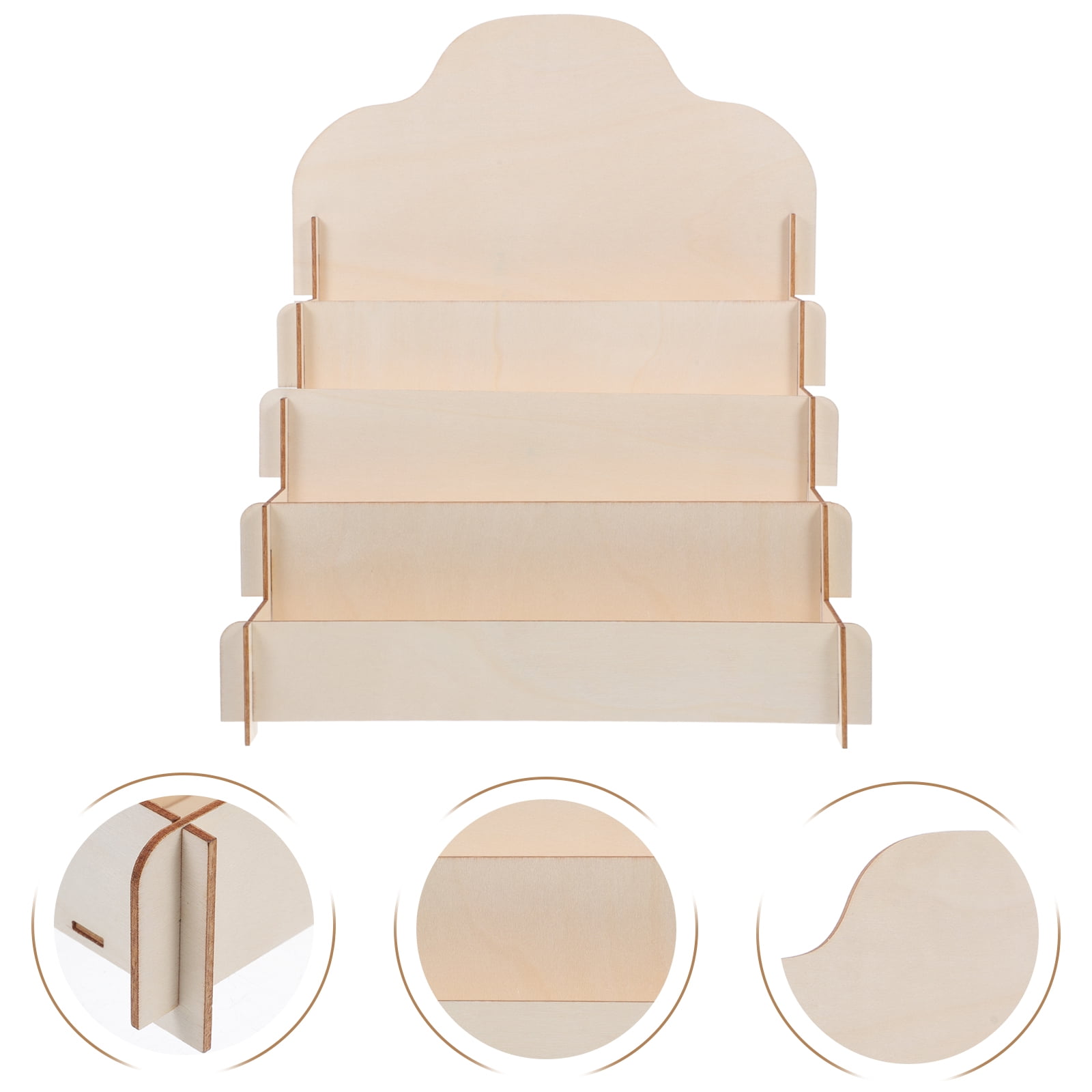 Wooden Card Display Shelf Tiered Greeting Card Display Stand Wood Table ...