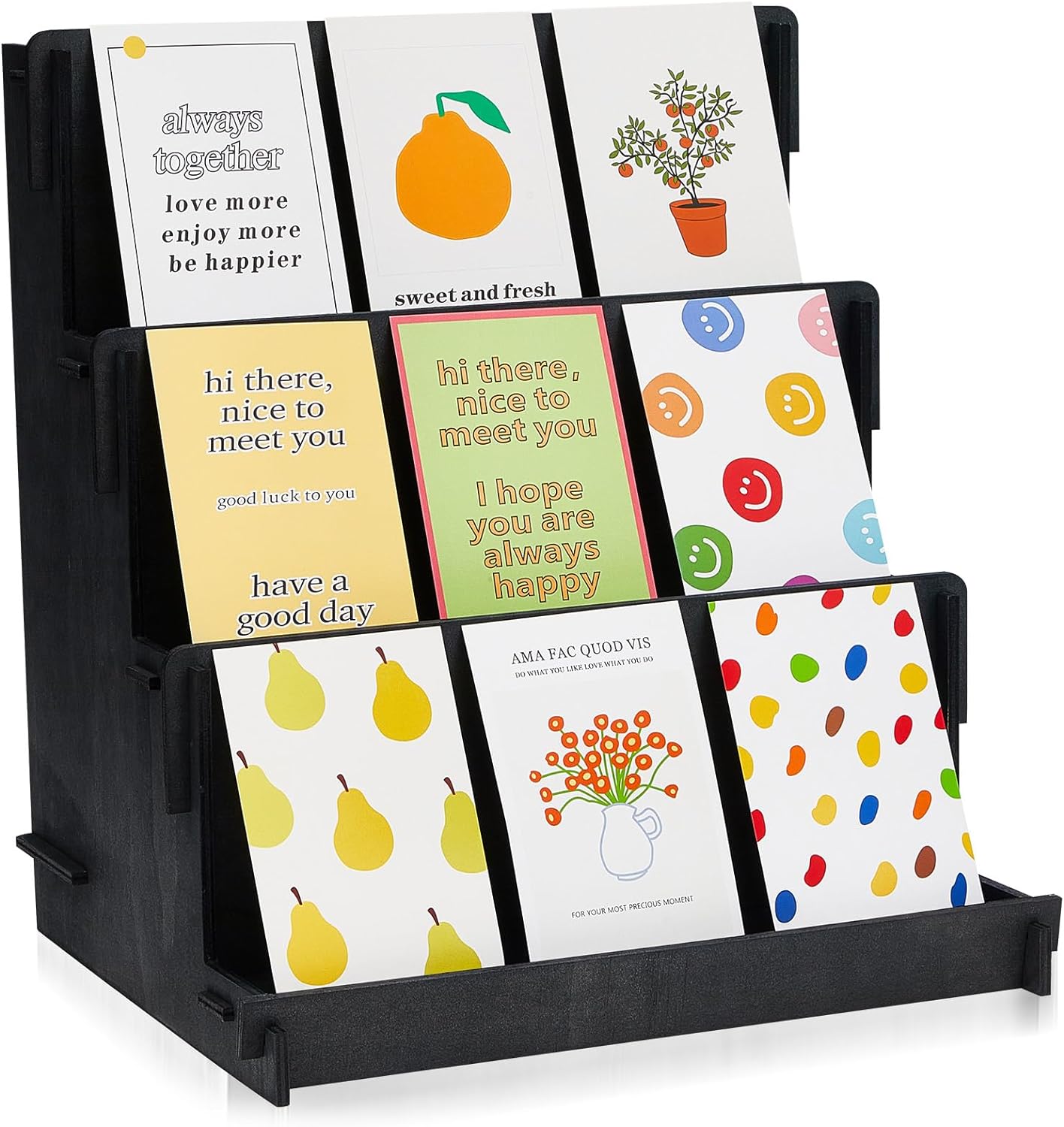 Wooden Card Display Stand Stationary Organizer Sticker Stand for Vendor ...