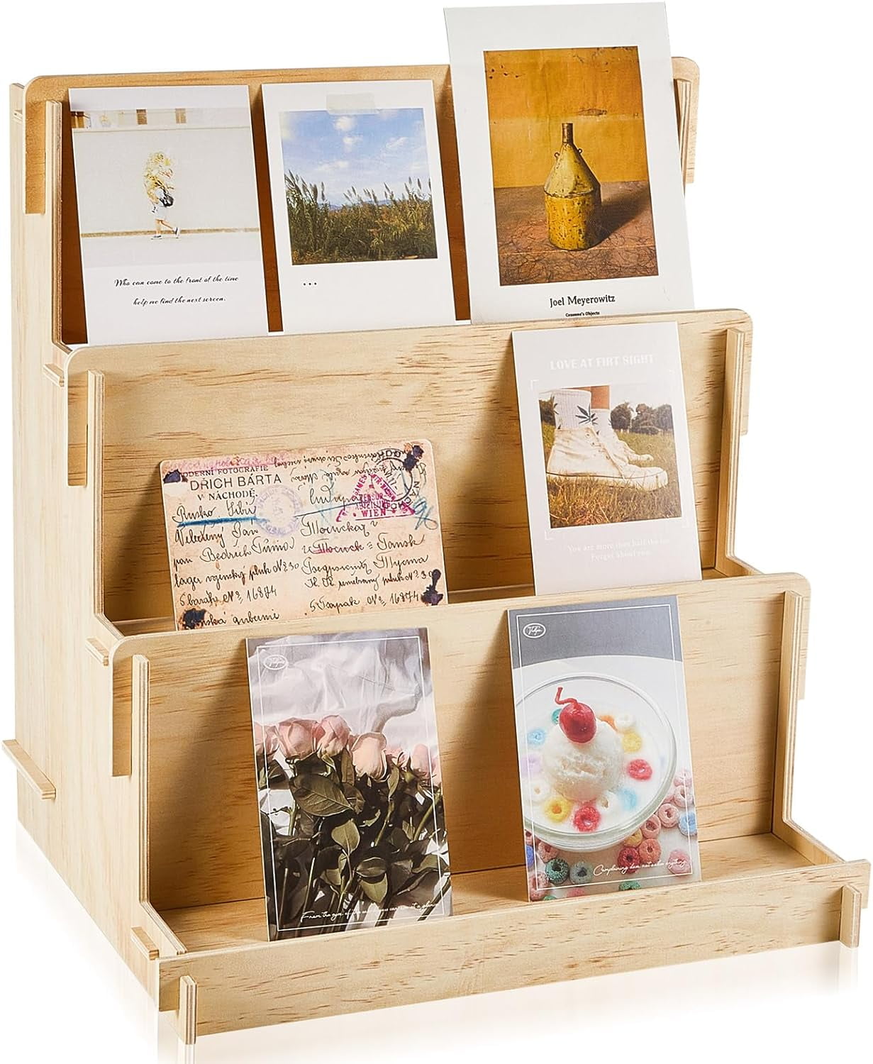 Wooden Card Display Stand Stationary Organizer Sticker Stand for Vendor ...