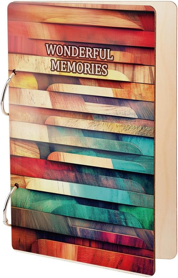 Wooden Card Keeper Binder Wonderful Memories Greeting Card Organizer ...
