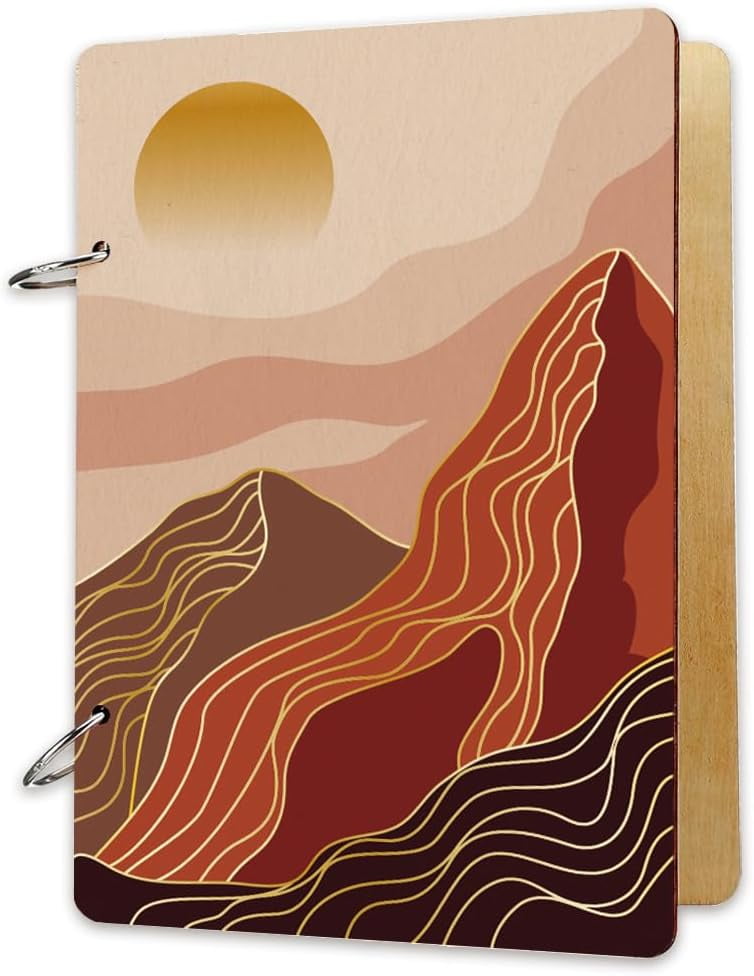 Wooden Card Keeper Memory Book Loose Leaf Binder Greeting Card Postcard ...