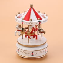 Welltop Wooden Rotating Christmas Tree Music Box, DIY Xmas Music Case ...