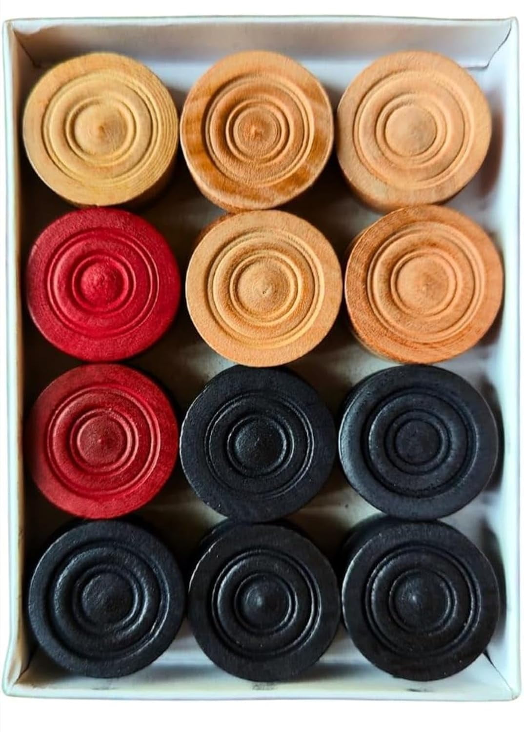 Wooden Carrom Coins for Carrom Board, Set of 24, Wooden Carrom Coins ...