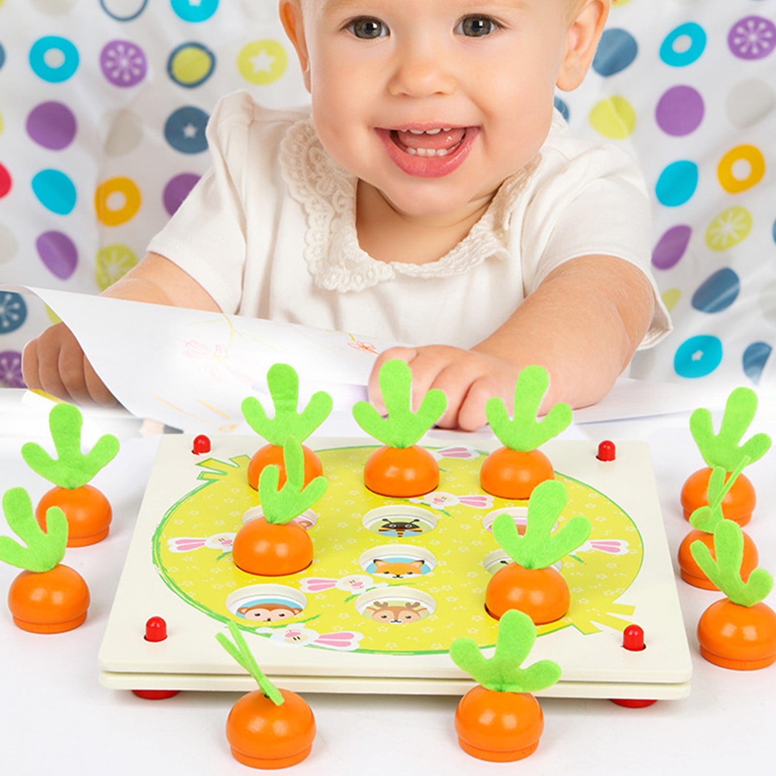 Wooden Carrot Matching Game | Hand-Eye Coordination Training Toy ...
