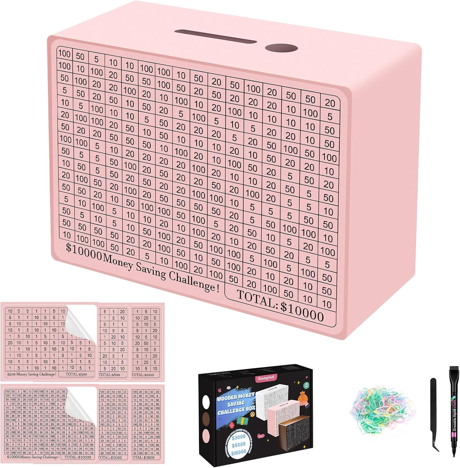 Wooden Cash Savings Box with Counter, Vault Bank for $10000 $5000 $3000 ...