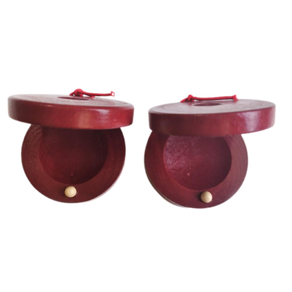 Wooden Castanets Kids Toy Rhythm Percussion Flamenco Musical Instrument ...