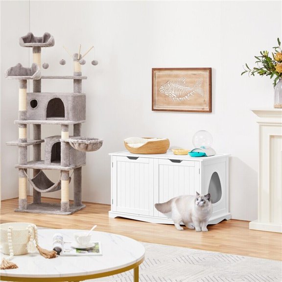 MCombo XL Kitty Enclosure, Large Entry, Jumbo Size Hideaway Cabinet ...