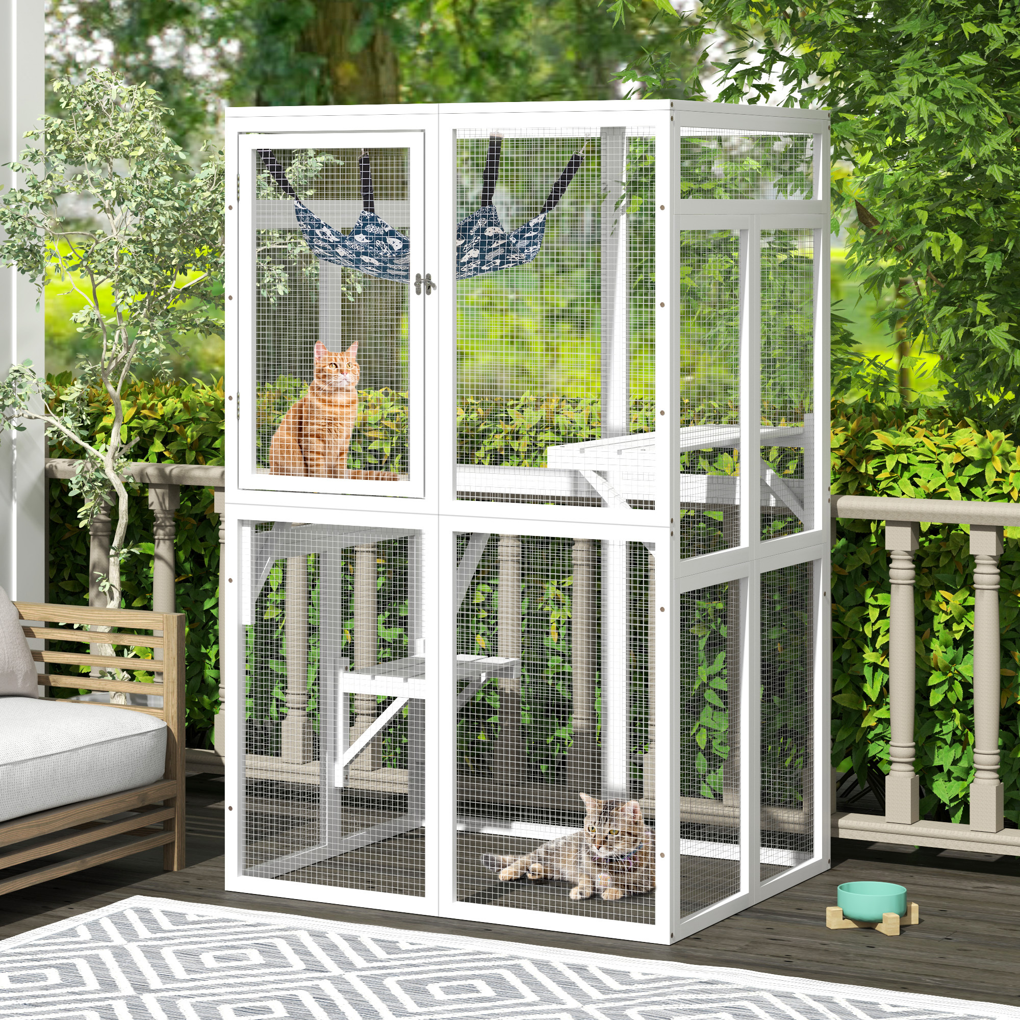 Wooden Catio Outdoor Enclosure - Window Access | Indoor/Outdoor Kitty ...