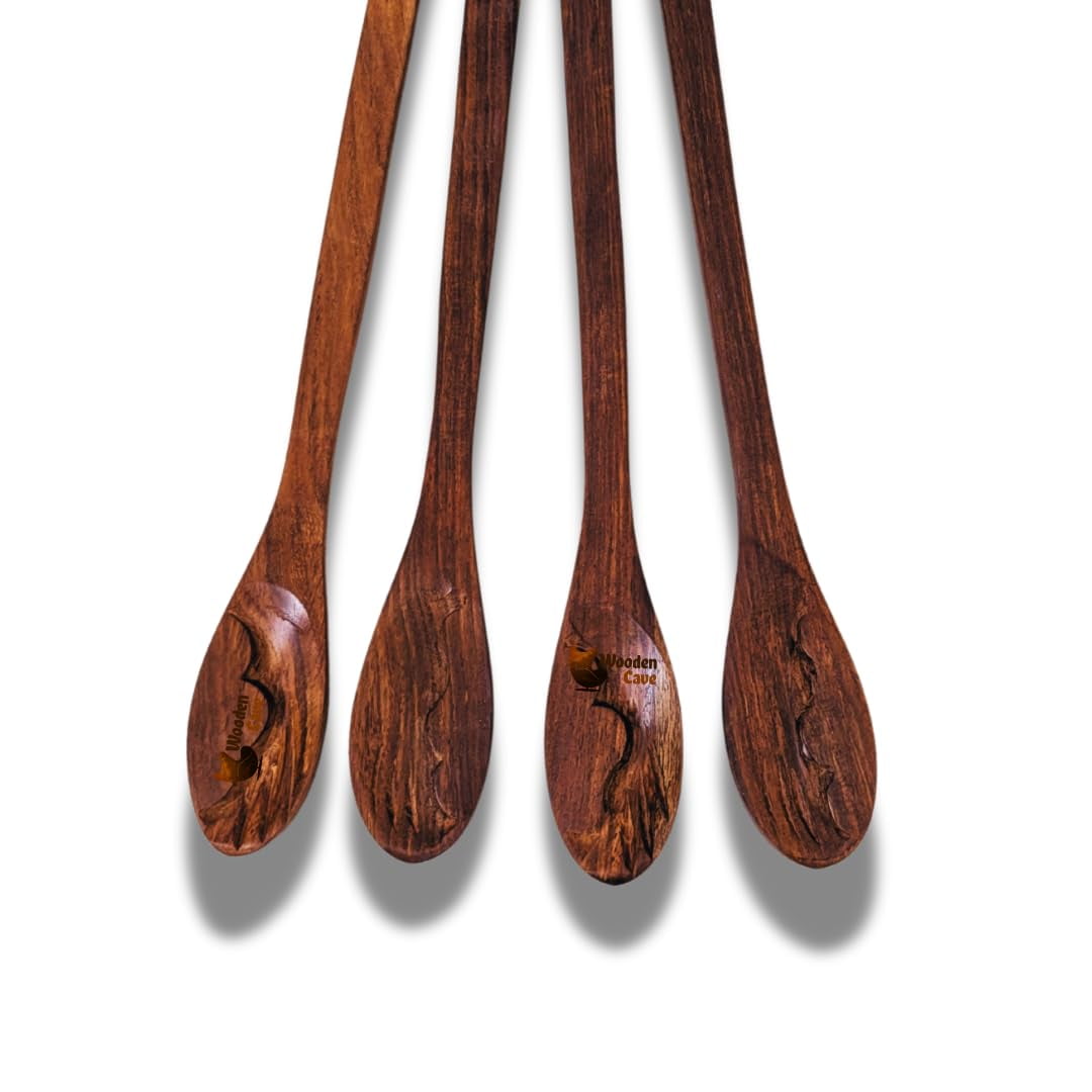 Wooden CaveSheesham Wood Hawan Spoon Set of 5 for Pouring Ghee in ...