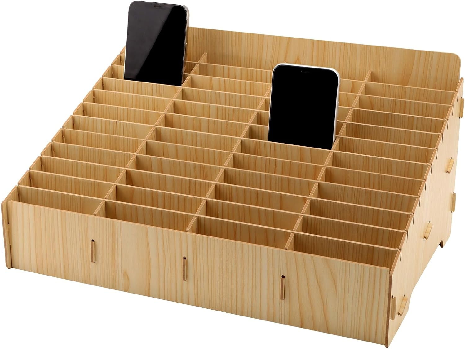 Wooden Cell Phone Holder Desktop Storage Box Mobile Phone Management ...