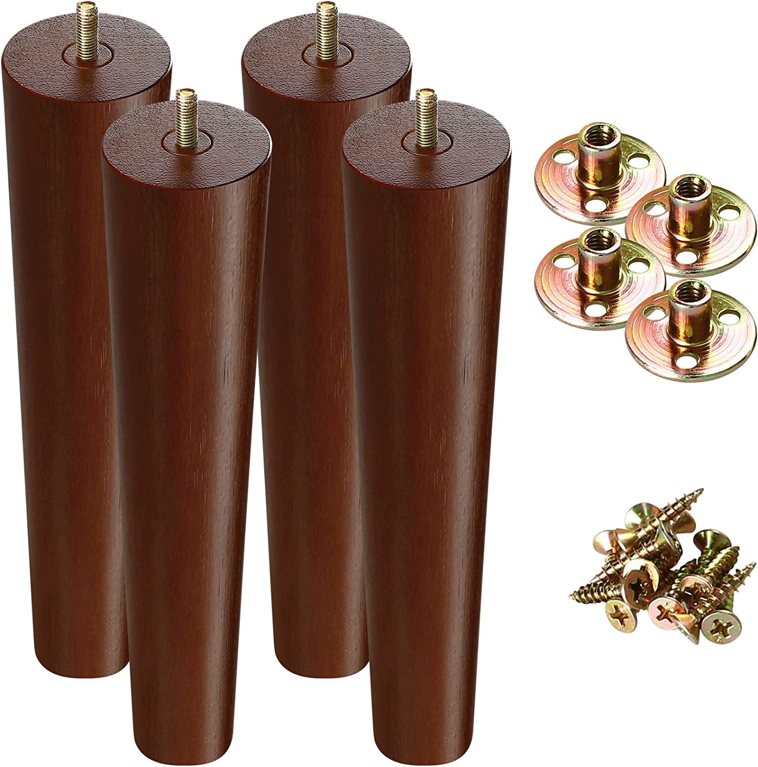 Wooden Chair Table Legs, 25cm Furniture Legs Set of 4, Brown Modern ...