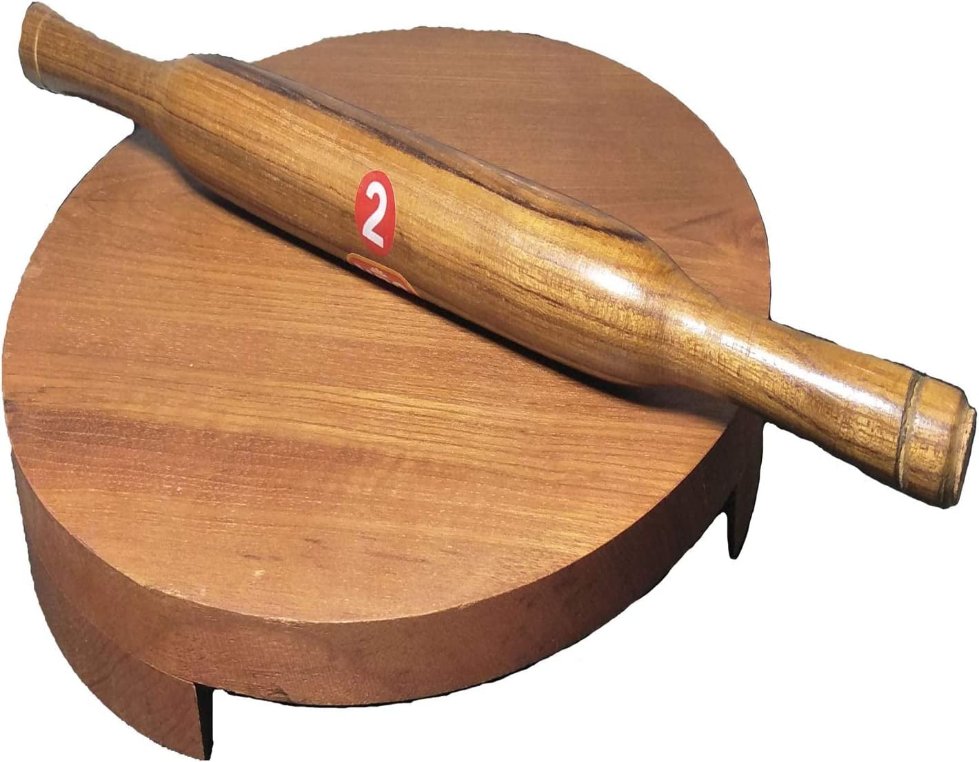 Wooden Chapati Maker Set with Rolling Pin, Circular Dough Board for ...