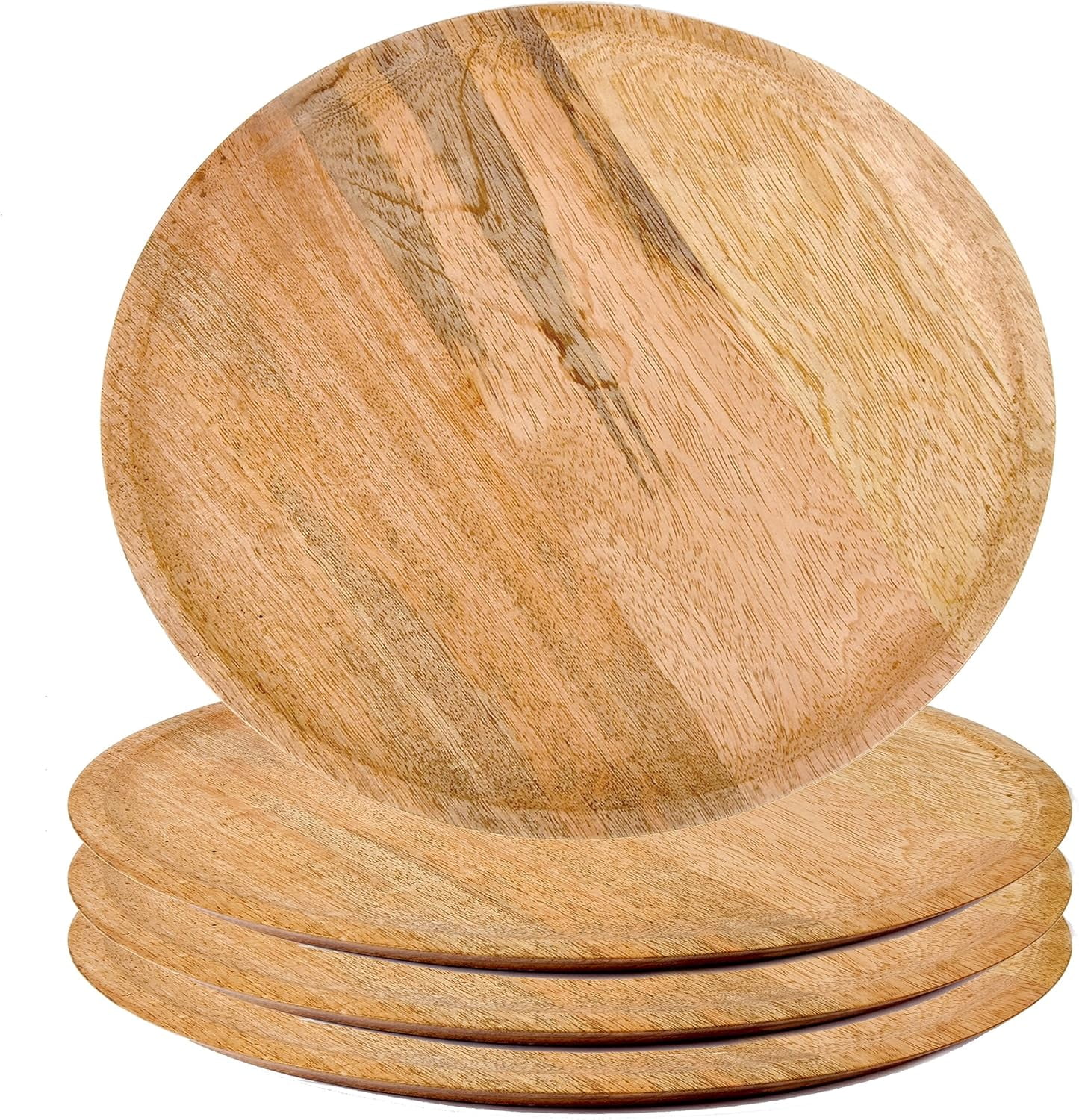 Wooden Charger Plates , Handcrafted Round Rustic Dinnerware for Table ...