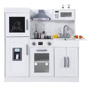 Costway Kids Kitchen Playset with Realistic Lights & Sounds Ice Maker ...