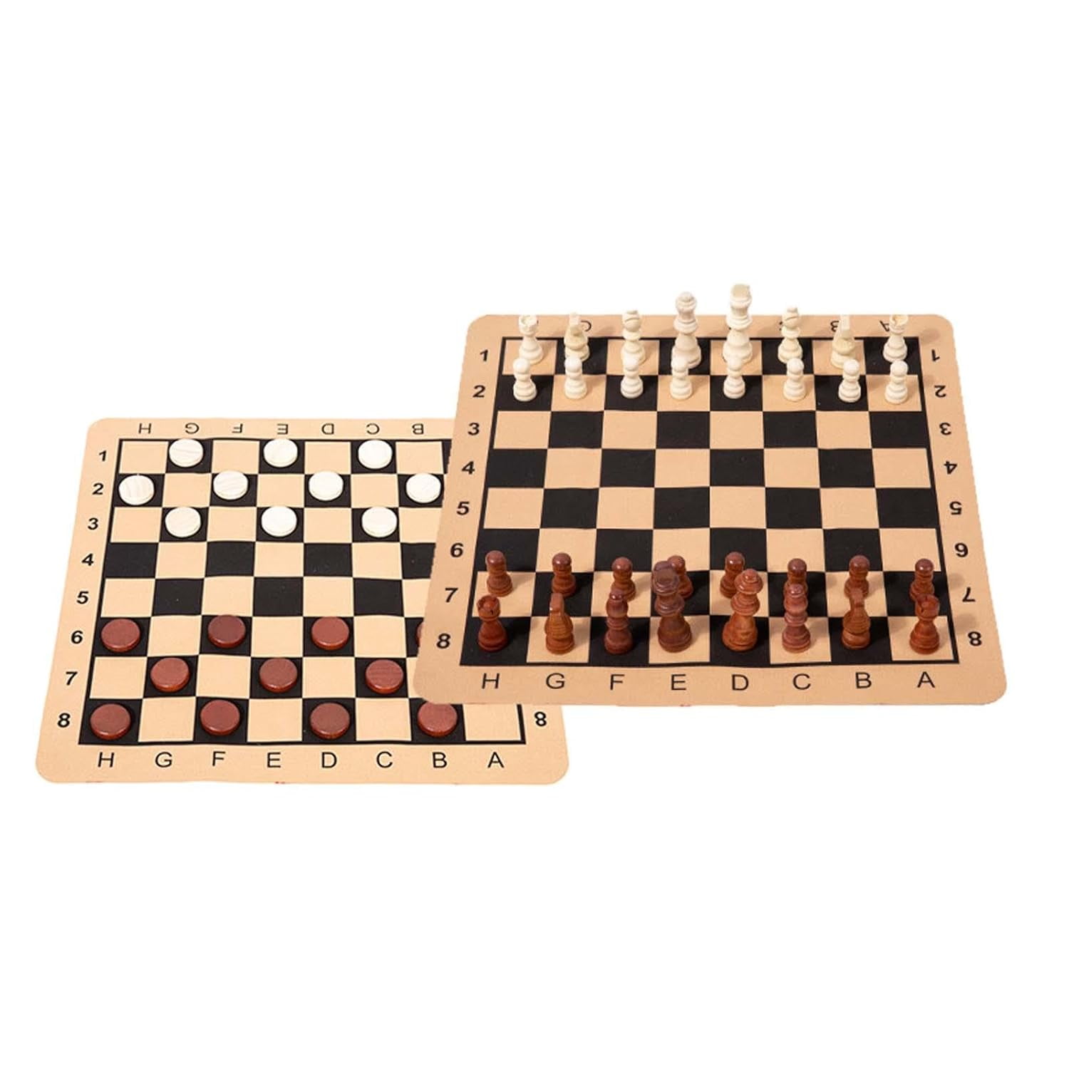 Wooden Chess Portable Chess & Checkers Set Wooden Chess Pieces With ...