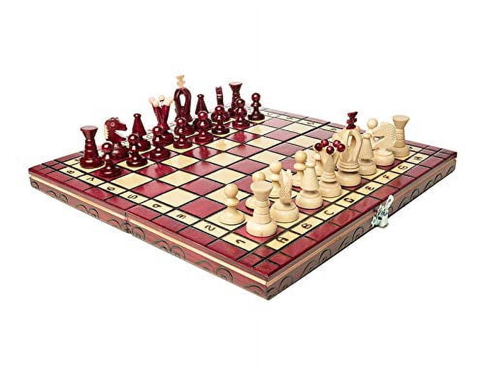 Wooden Chess Set Paris Cherry Wooden International Board Vintage Carved ...