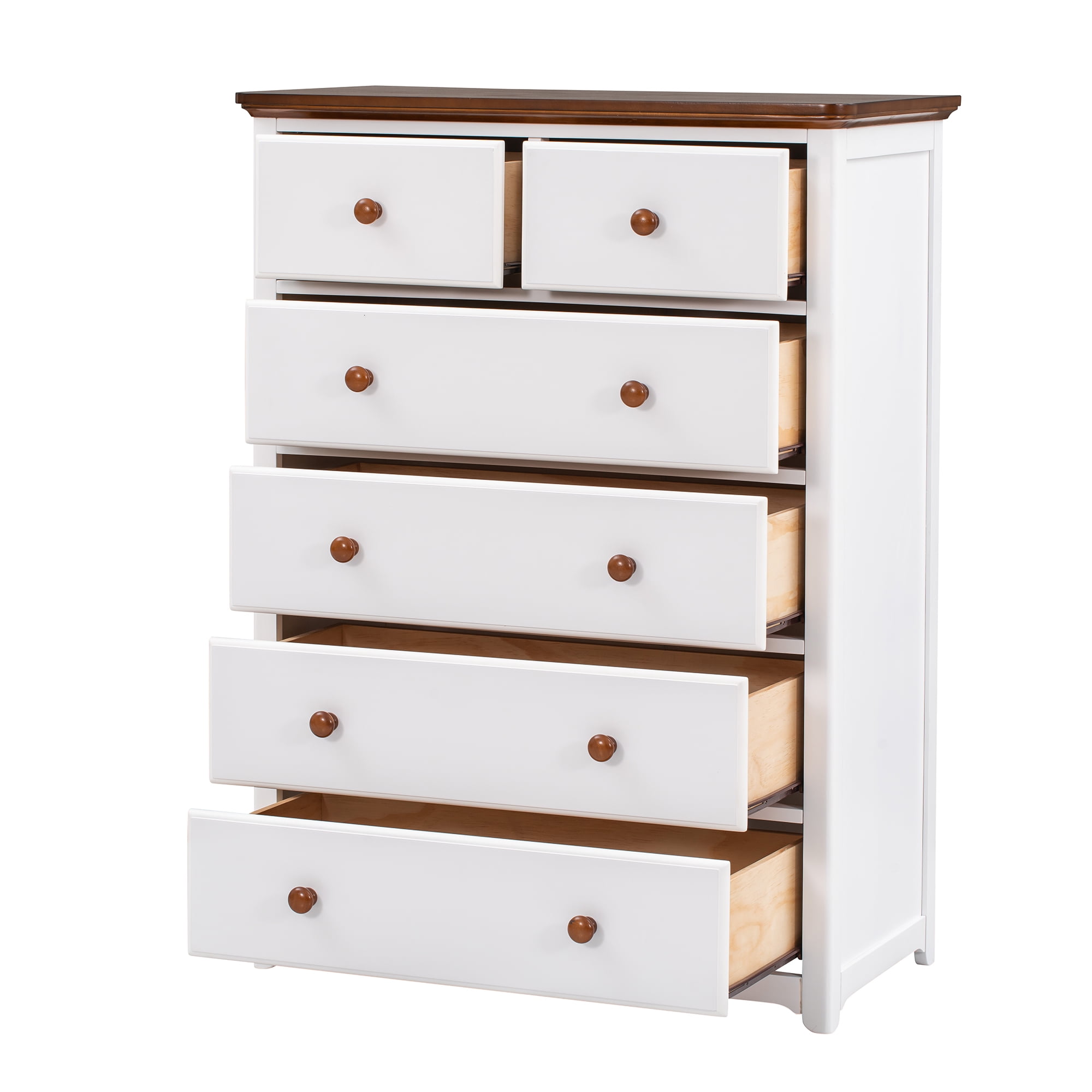 Wooden Chest with 6 Drawers Wood Rustic Tall Chset Storage Cabinet ...