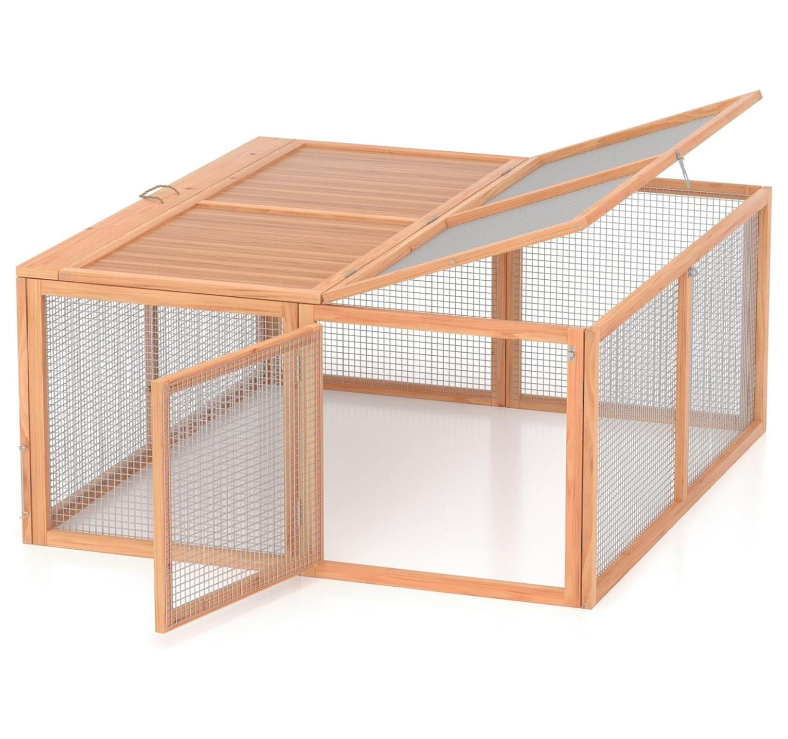 Wooden Chicken Coop Pen Folding Rabbit Run Portable Chicken Cages for ...