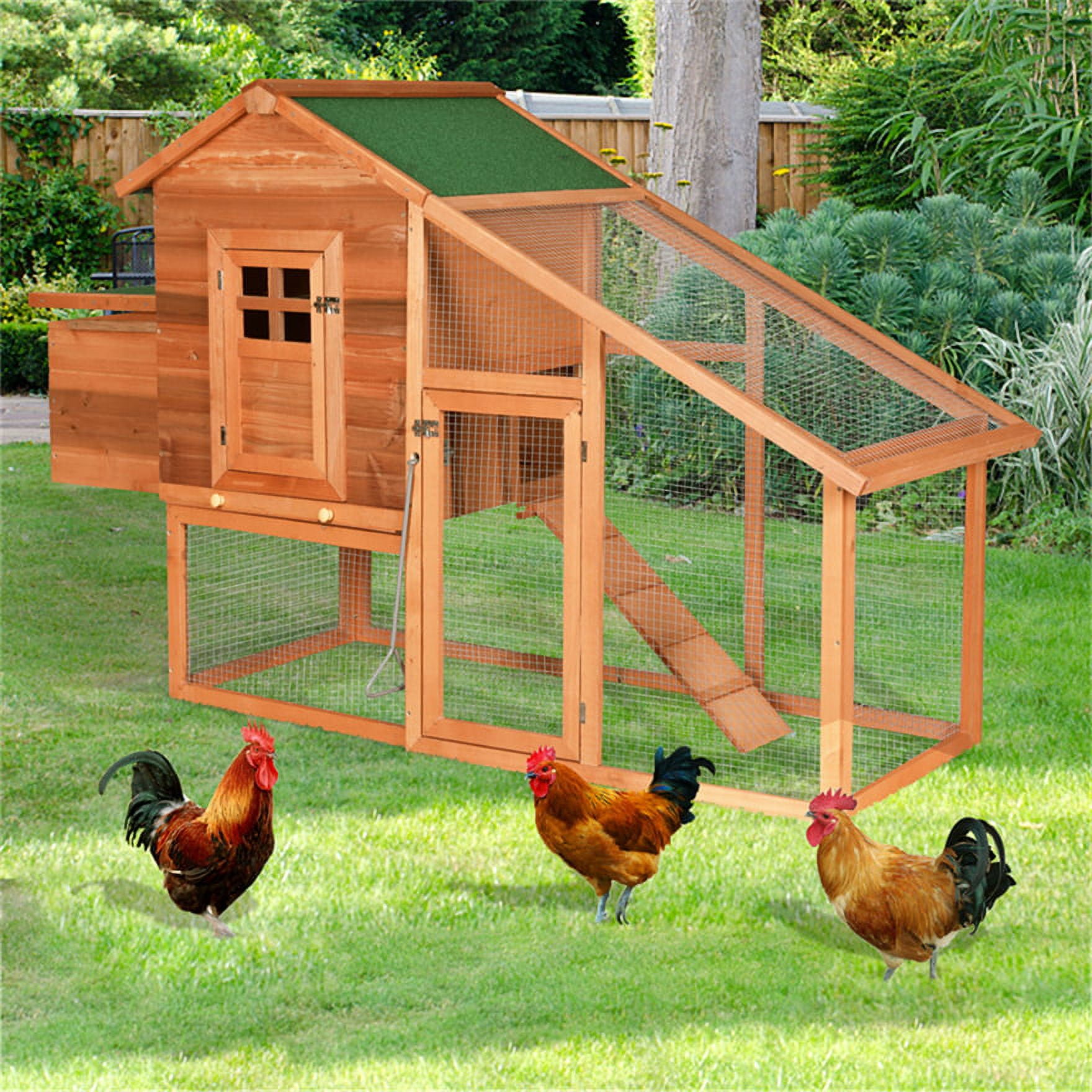 Wooden Chicken Coop Rabbit Hutch, Large Outdoor Hen Cage Hen House ...