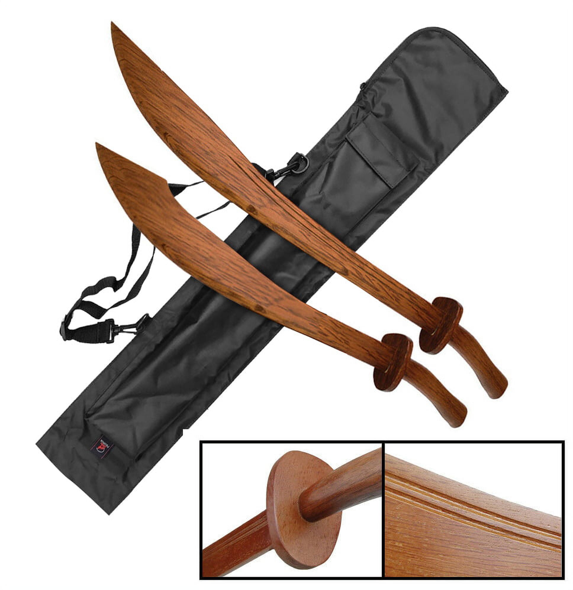 Wooden Chinese Broad Sword with Carrying Case, Martial Arts Training ...