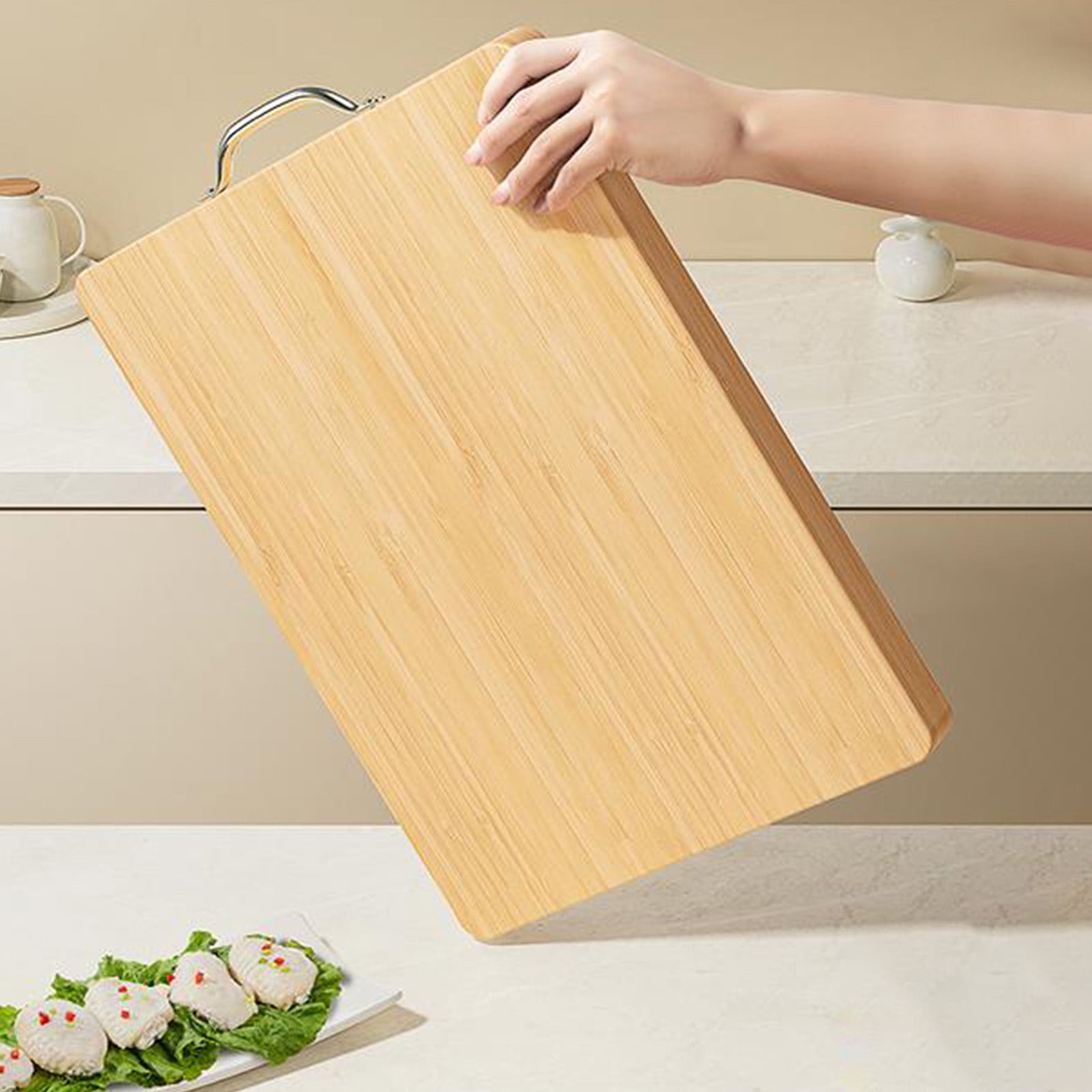 Wooden Chopping Board | Single-Sided Thick, Rectangular Kitchen Cutting ...