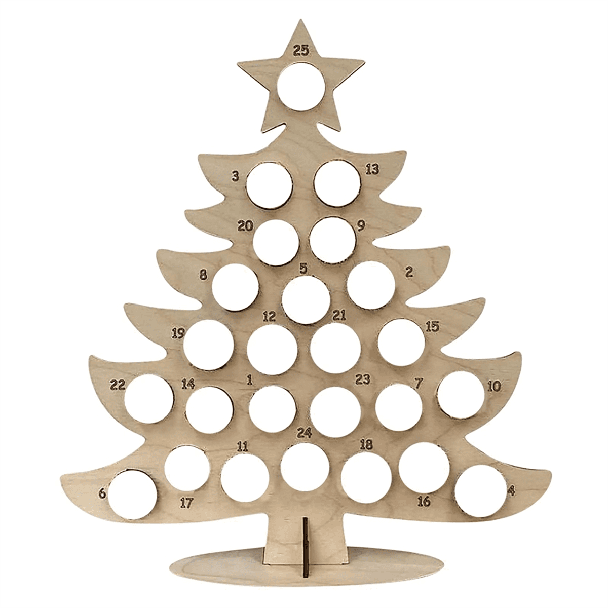 Wooden Christmas Countdown Calendar Tree Chocolate Stand A - Walmart.com