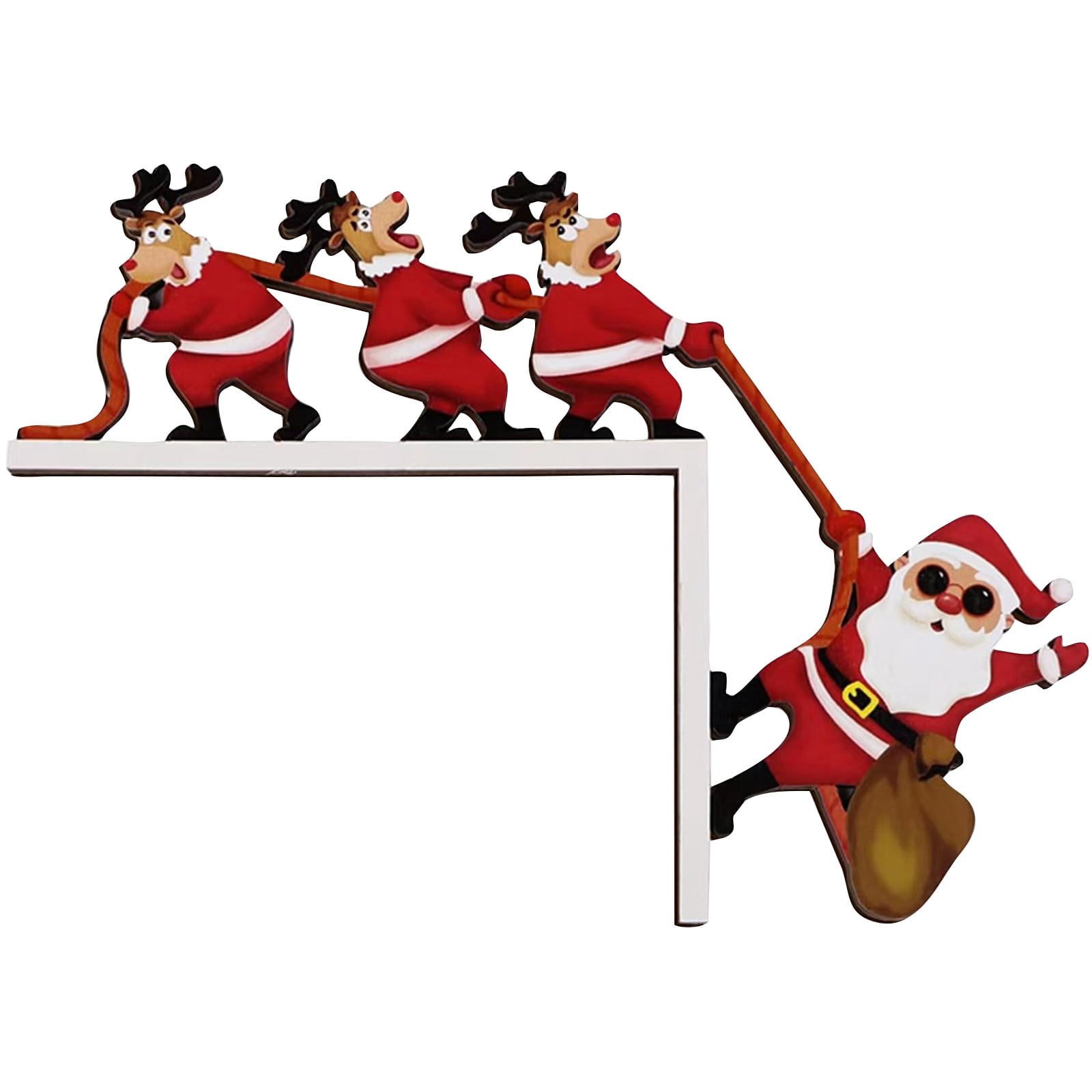 Wooden Christmas Door Frame Decorations - Corner Hanging Gnome And ...