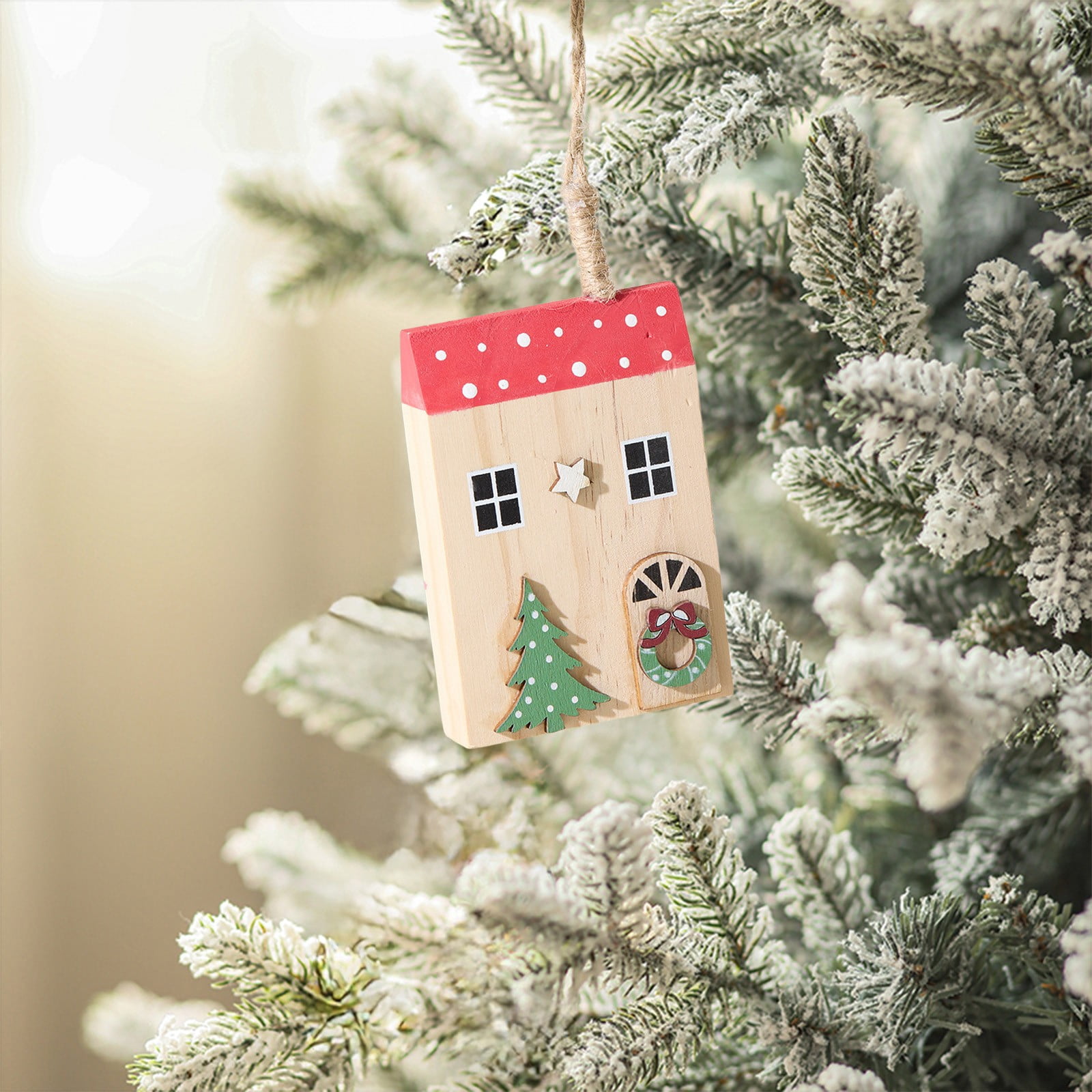 Wooden Christmas Hanging Decoration Red Gray, Qiopertar Under $5 ...