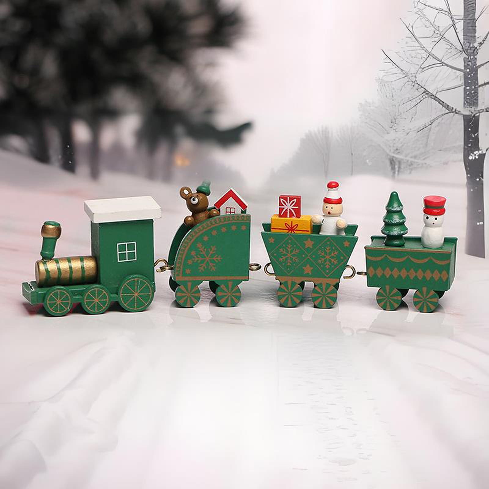 Wooden Christmas Train under $5! Yannianjz Wooden Christmas Train ...