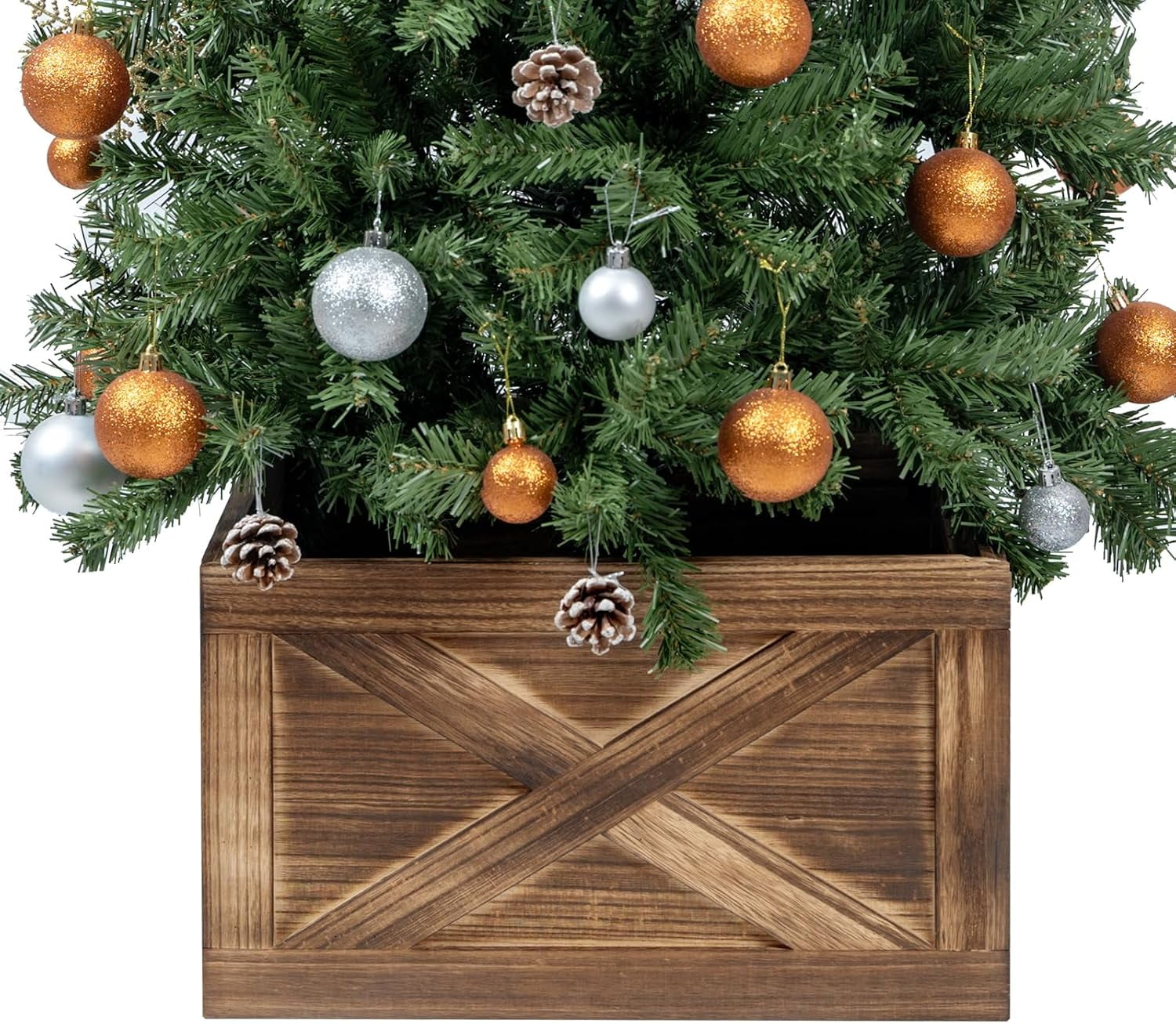 Wooden Christmas Tree Collar Box,22In Rustic Christmas Tree Skirt ...