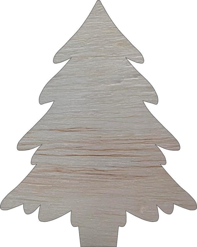 Awesome Life Craft Wooden Christmas Tree Cutout, Unfinished 8'' Craft ...