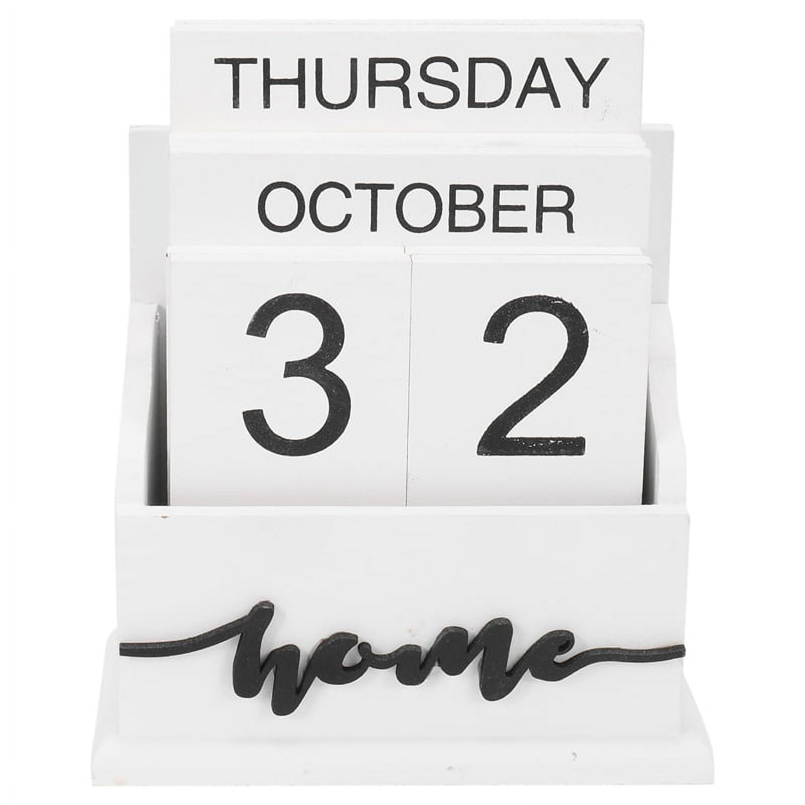 Wooden Clamshell Desk Block Calendar Permanent Wooden Desk Calendar ...