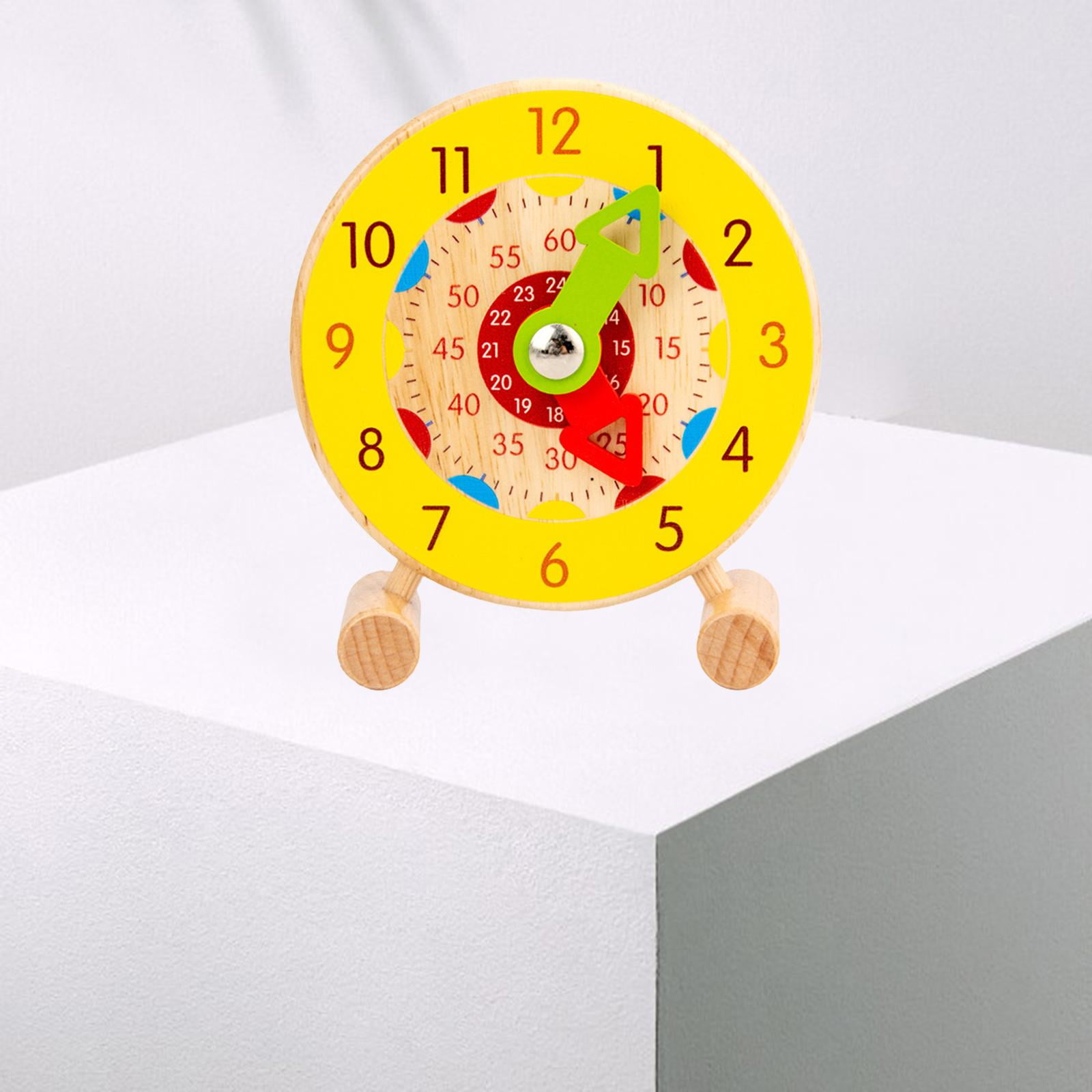 Wooden Clock Teaching Aid Tell the Time Number & Shape Sorting Kids ...
