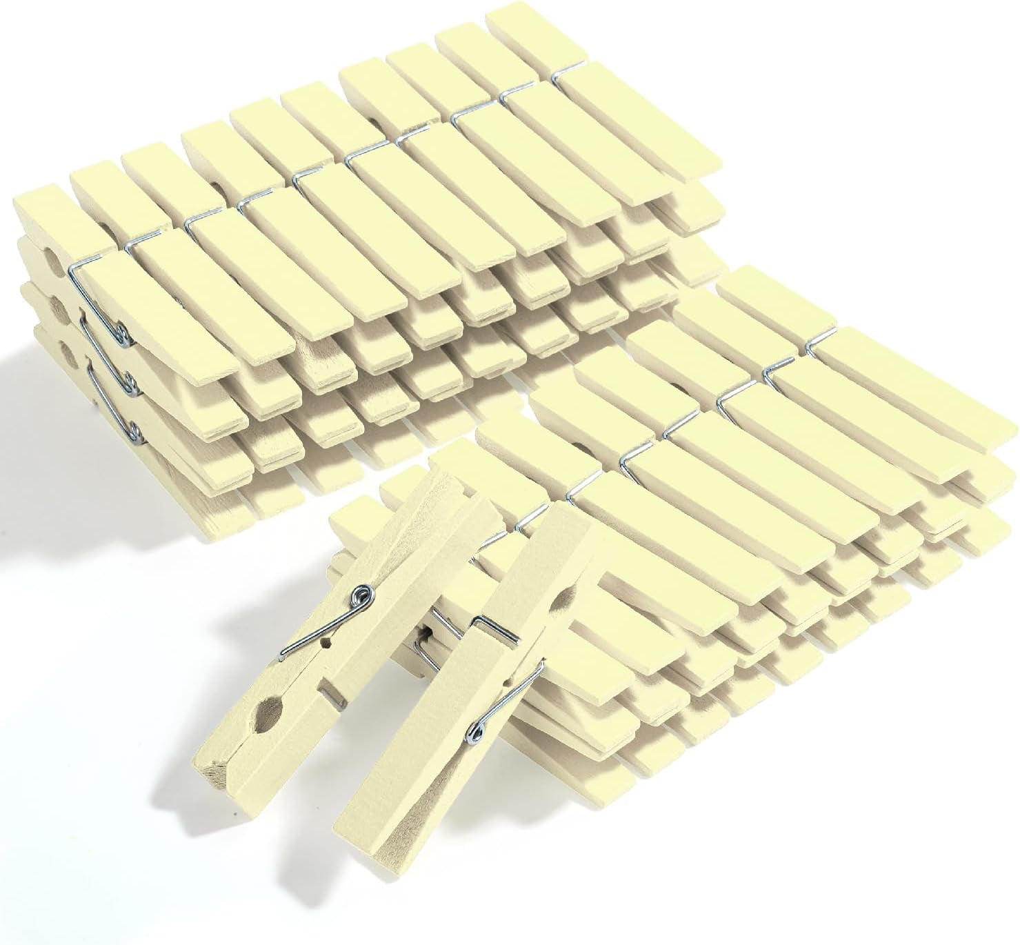 - Wooden Clothes Pins, Natural Wood, 50 Pack, 2.9 Inch, Beige, Rust ...