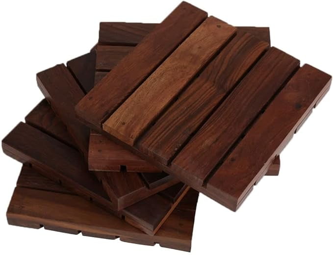 Wooden Coaster Set of 6 - Wooden Drink Coasters Wood Table Coaster for ...