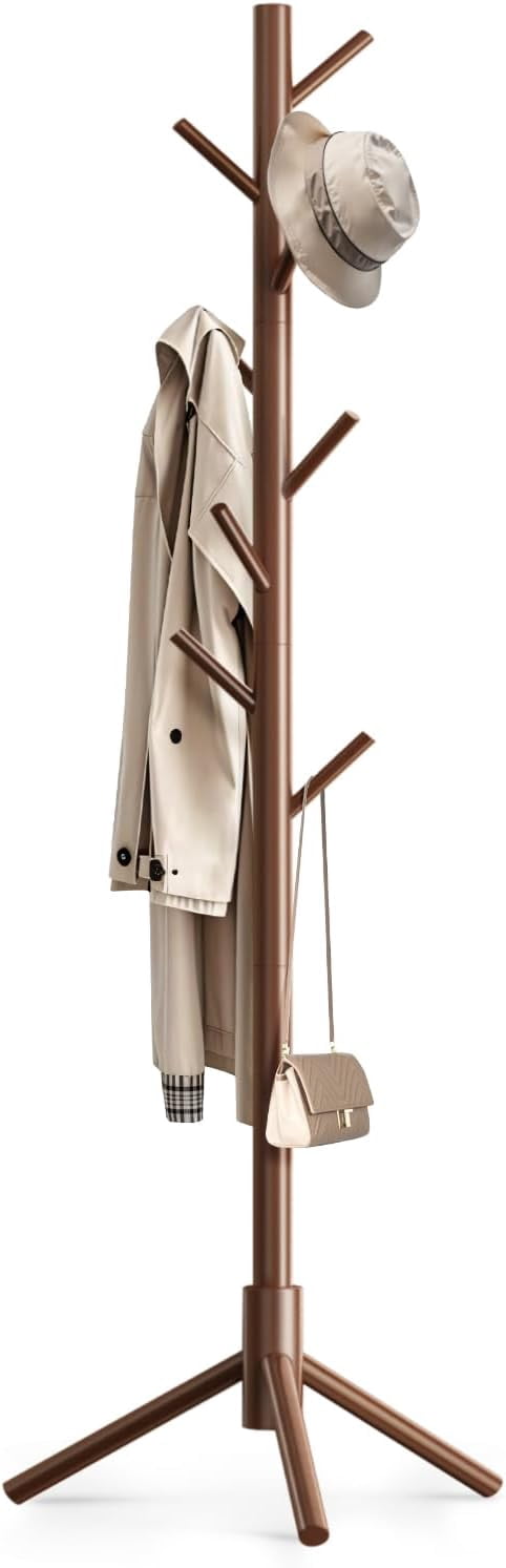 Wooden Coat Rack Freestanding with 8 Hooks,Easy Assembly New Zealand ...